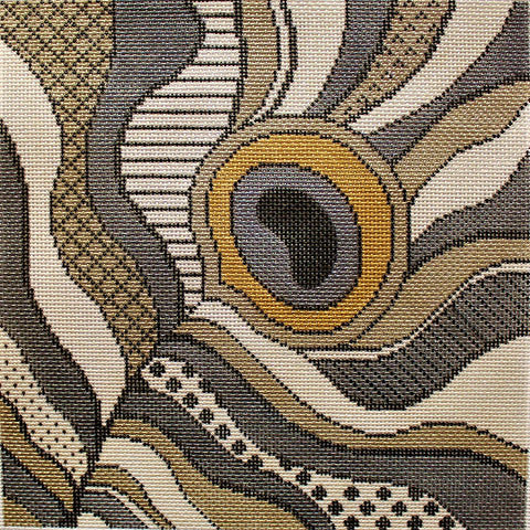 JP Needlepoint #B267 Silver & White Peacock Feather